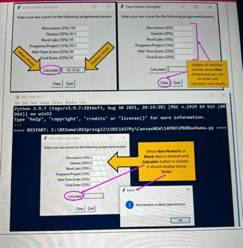 Solved 3 You Will Develop A Gui Based Grade Calculator Oop