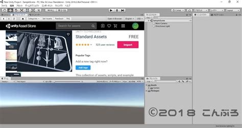 Unity アセットストアからインポートして遊んでみる！standard Assetsでキャラクターや車を操作してみよう！ こんぶろ