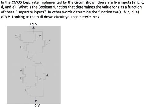 In The Cmos Logic Gate Implemented By The Circuit Shown There Are Five