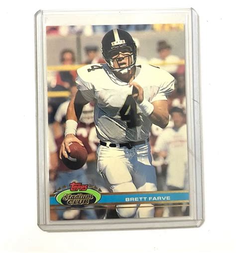 Lot 57 Brett Farve 1991 Topps Stadium Club Nfl Rookie Card Falcons