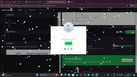 janani vasu on linkedin codejourney cybernautedutech hackerrank cplusplus aiandds…