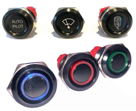 Guardian 12v Waterproof Switch Push Button Black