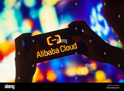 In This Photo Illustration The Alibaba Cloud Aliyun Logo Is Seen