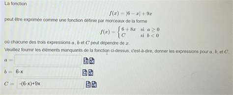 Solved La Fonctionf X X Xpeut Tre Exprim E Comme Une Chegg