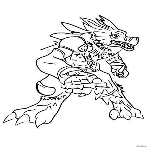Digimon Weregarurumon Coloring Pages