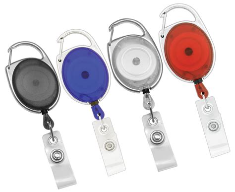1 Carabiner Retractable Id Badge Reel And 1 Badge Holder Ebay