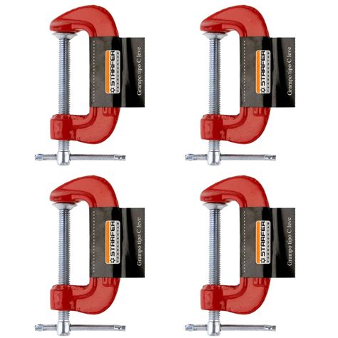 Kit 4 Grampo Tipo C Marceneiro Carpintiero Leve 2 Polegadas Starfer