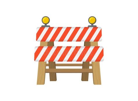 Stop Traffic Road Barrier Icon In Flat Style Roadwork Vector Illustration On Isolated