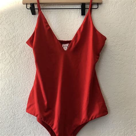 Princess Polly Womens Red Bodysuit Depop