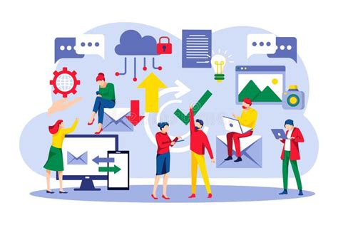 Computer System Outline Icon Stock Vector Illustration Of Connect