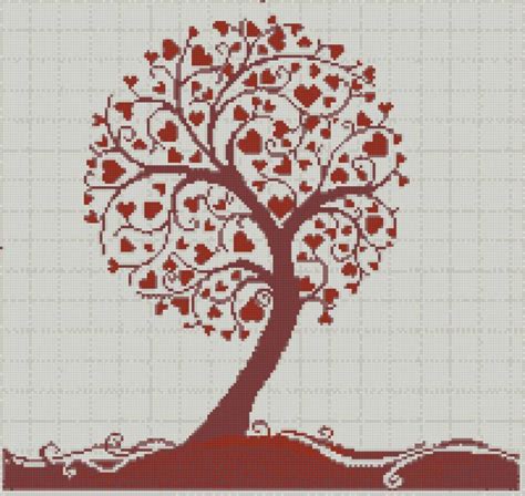 Схема вышивки «Дерево любви 5 цветов №978681 Вышивка крестом