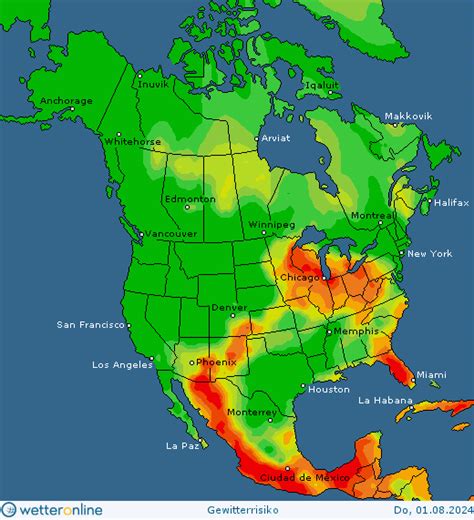 Thunderstorm Forecast In Europe North America And Asia