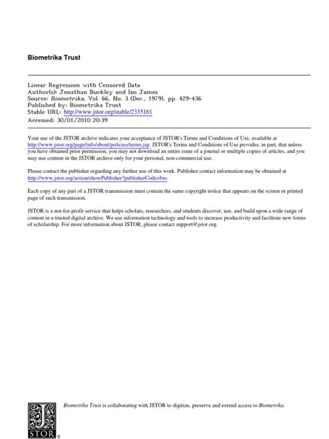 Censoring For Regression Pdf Science And Mathematics