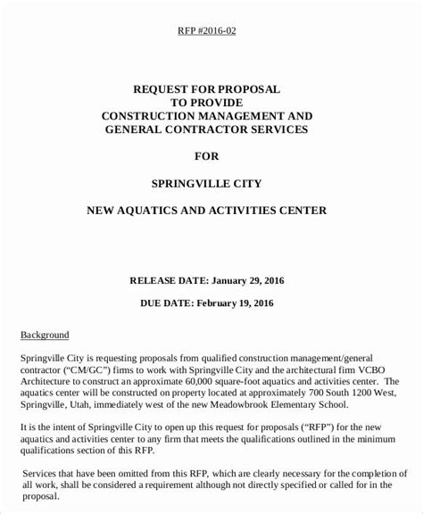 Rfp Proposal Example