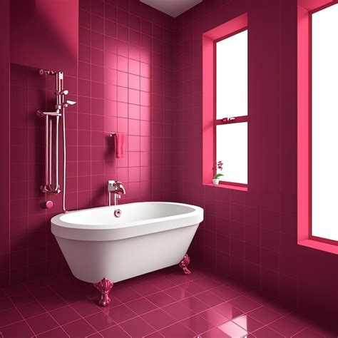 Cor Interior Do Banheiro Viva Magenta Do Ano De 2023 Modelo Moderno