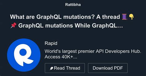 What Are Graphql Mutations A Thread 🧵👇 Thread From Rapid Rapidapi
