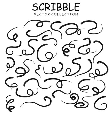 Premium Vector Vector Set Of Hand Drawn Ink Pen Scribbles