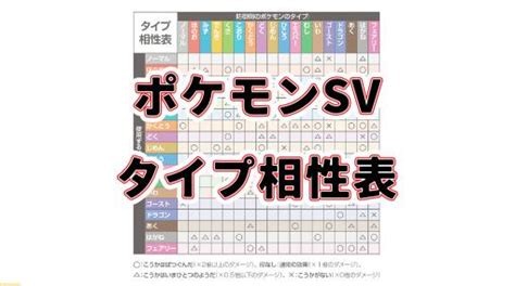 【ポケモンsv攻略】タイプ相性表公開！ 弱点を調べてバトルのおともに【スカーレット・バイオレット】 最新ゲーム情報：げーむにゅーす東京