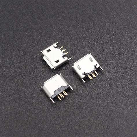 10pcs Vertical MICRO Mini USB 5pin Female Seat 180 Degrees Jack 5P Direct Plug In USB Connector