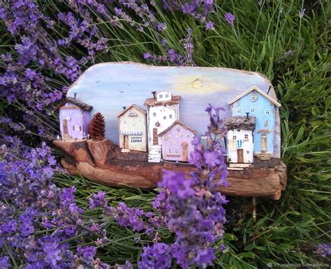Key Holder Driftwood Cottages Bird House Outdoor Decor Home Decor Felt Cabins Decoration