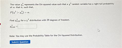 Solved The value χα2 represents the Chi squared value such Chegg