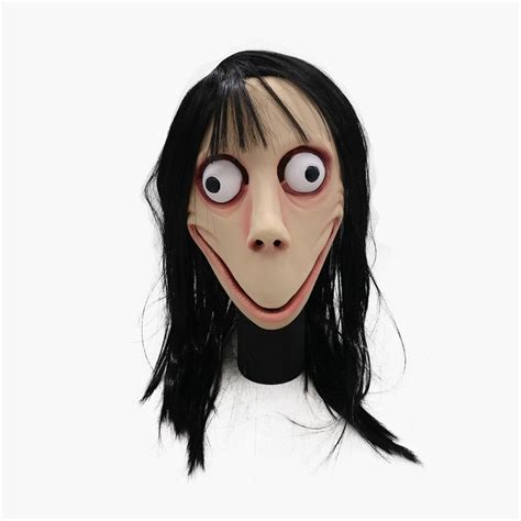 Jual Preorder Funny Scary Momo Hacking Game Cosplay Mask Adult Full Head Halloween Ghost Momo