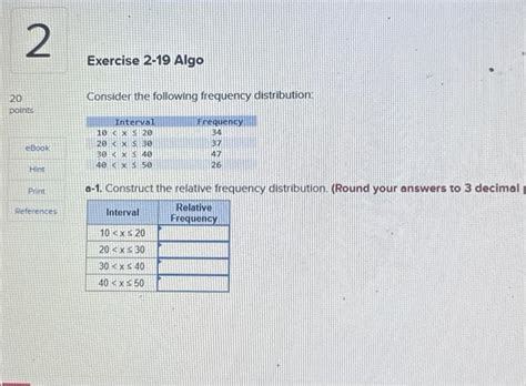 Solved 2 20 Points Ebook Hint Print References Exercise 2 19