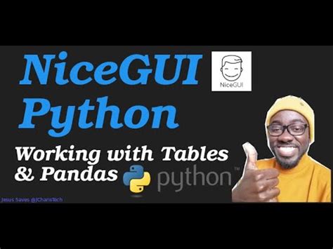 NiceGUI Python Working With Tables Pandas DataFrame YouTube