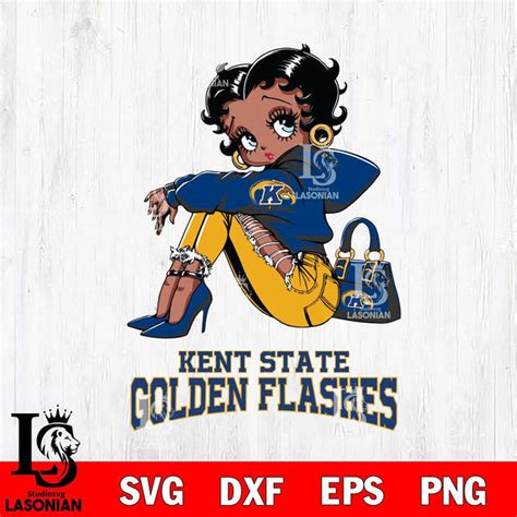 Kent State Golden Flashes Betty Boop Black Fan Girl Lasoniansvg