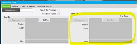 Sales Order Header Ship To Field Epicor Erp 10 Epicor User Help Forum