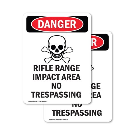2 Pack Rifle Range Impact Osha Danger Sign 10 Inch X 14 Inch Vinyl