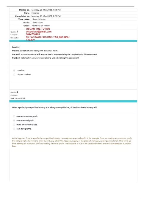 Ecs Assessment Expected Questions And Answers For Sem ECS Economics IA