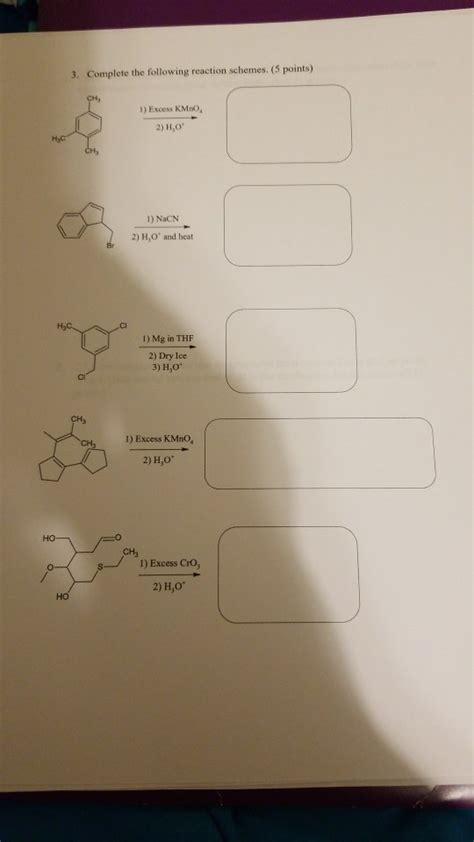 Solved 3 Complete The Following Reaction Schemes 5 Chegg