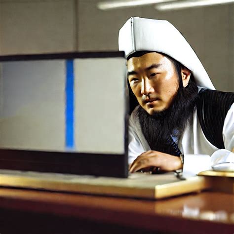 Stabilityaistable Diffusion · Genghis Khan Sitting In Front Of A