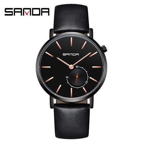 Jual SANDA P Jam Tangan Pria Wanita Analog Chronograph Tali Kulit Shopee Indonesia