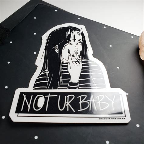 Grunge Devil Girl Vinyl Sticker Etsy