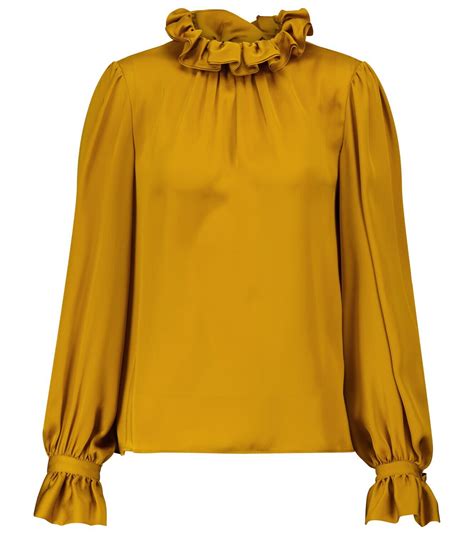 Saint Laurent Ruffled Silk Blouse Saint Laurent