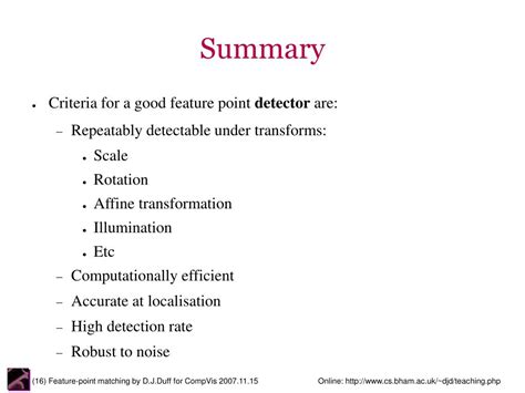 ppt feature point matching powerpoint presentation free download