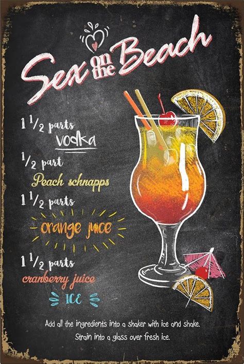 Vintage Blikken Bord Sex On The Beach 20 X 30 Cm Wandbord Voor Café Bar