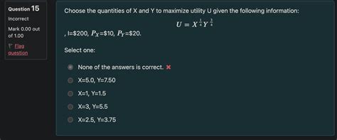 Solved Question Incorrect Mark Out Of Flag Chegg