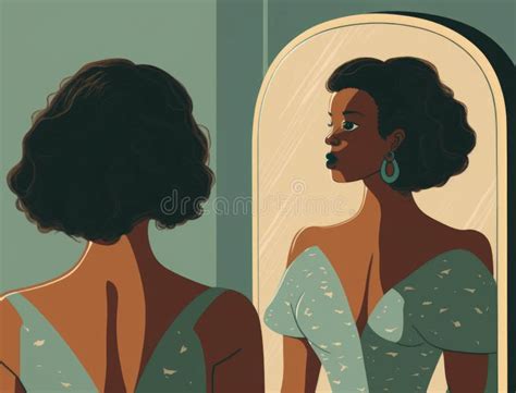 Black Woman Looking Mirror Stock Illustrations 243 Black Woman
