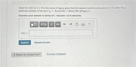 Solved Solve For V T For T 0 In The Circuit Of Figure Chegg Com