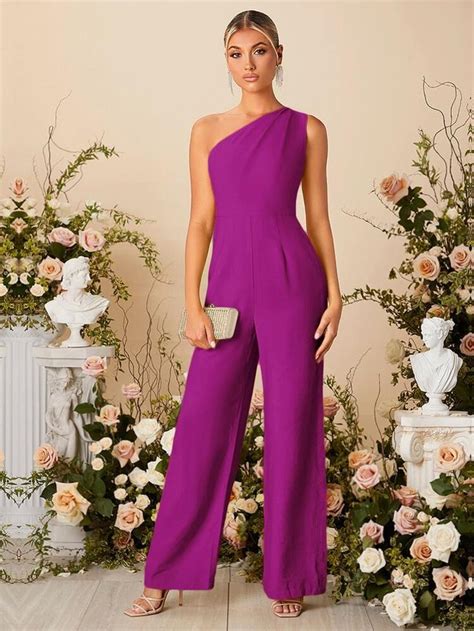 Free Returns Free Shipping On Orders 49 Shein One Shoulder Wide Leg