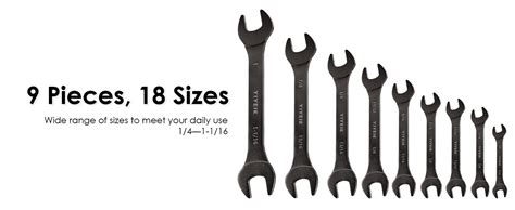 Yiyeie 9pc Super Thin Wrench Set Sae 14 To 1 116 Nickel Plating