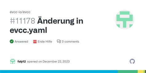 Änderung In Evccyaml · Evcc Io Evcc · Discussion 11178 · Github