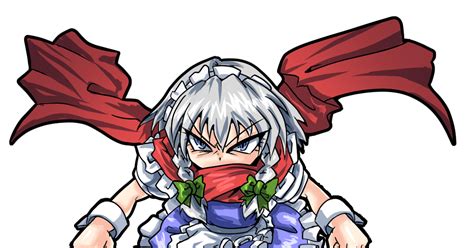 東方 マフラー咲夜さん 武器は装備しないと意味が無いのイラスト Pixiv