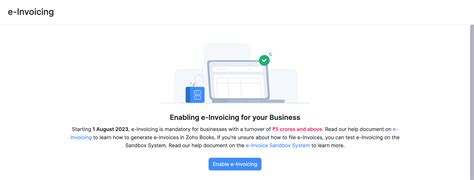 Set Up E Invoicing Help Zoho Books
