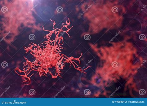 Human Parasitic Amoeba With Pseudopodia Stock Illustration