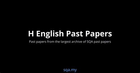Higher English Past Papers Sqa My