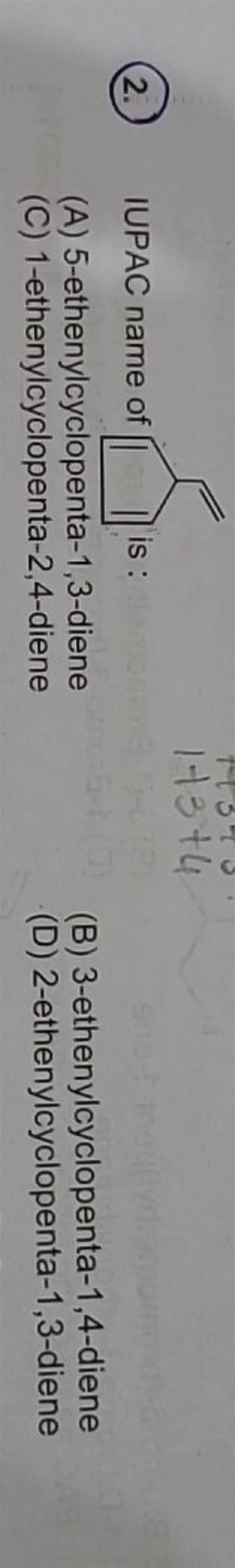 Iupac Name Of C Cc1c Cc C1 Is Filo
